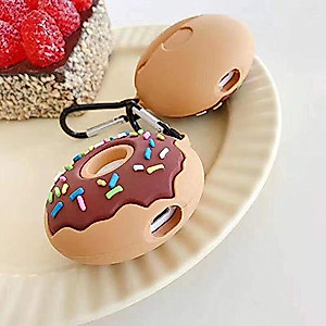 TYOROY 3D Cute Donuts Case for Airpod Case/Airpod 2 Case,3D Cute Cartoon Food Soft Case,Kids Teens Boys Girls Women Lovely Donuts with Keychain for Airpod 1&2 Case (Donuts)