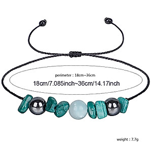 SuanlaTDS Natural Stone Beads Bracelet Rope,Handmade Woven Adjustable Bracelet Jewelry Gift for Women (B, One Size)