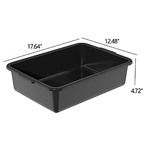 Taysisiter 12 Packs Black Plastic Commercial Bus Tubs, 13 L Plastic Restaurant Dish Washing Box