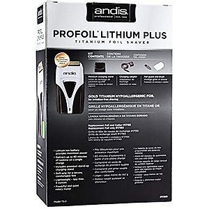 Andis Professional Cordless Profoil Lithium Plus Titanium Foil Shaver (17200) - Bundled with KEPSE Neck Duster