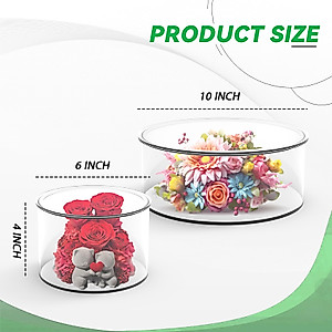 LEPump 2 Pcs Acrylic Fillable Clear Wedding Cake Stands 10 x 4'' and 6 x 4'' Cake Riser Round 2 Tier Cylinder Stand Display Box with Lid Decorative Centerpiece for Party Birthday