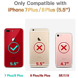 CANSHN Clear Designed for iPhone 8 Plus Case & iPhone 7 Plus Case, [Military Drop Protection] [Not Yellowing] Shockproof Protective Phone Case with Soft TPU Bumper, Slim Thin Case for iPhone 7/8 Plus
