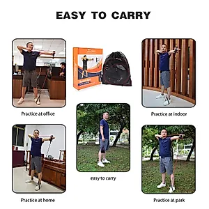 ELONG OUTDOOR Archery Bow Trainer, 18 lbs Draw Weight @28 Inch, Strength Stretch Band Exerciser for Recurve Bow Compound Shooting, Ambidextrous, Suitable for Kids Adults Beginner Experts