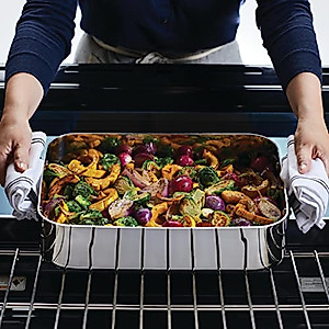 KitchenAid 5-Ply Clad Roasting Pan/Roaster with Removable Rack, 15 Inch x 11.5 Inch, Polished Stainless Steel