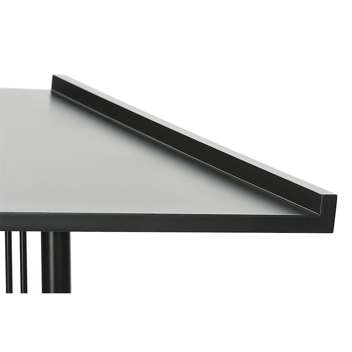 Displays2go LCTPCRSBLK Cross Podium, Floor Standing Pulpit, Slanted Top, Steel with Wood Base, Black