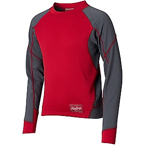 Rawlings Kids' Youth Athletic Fit Pullover, Red, Medium