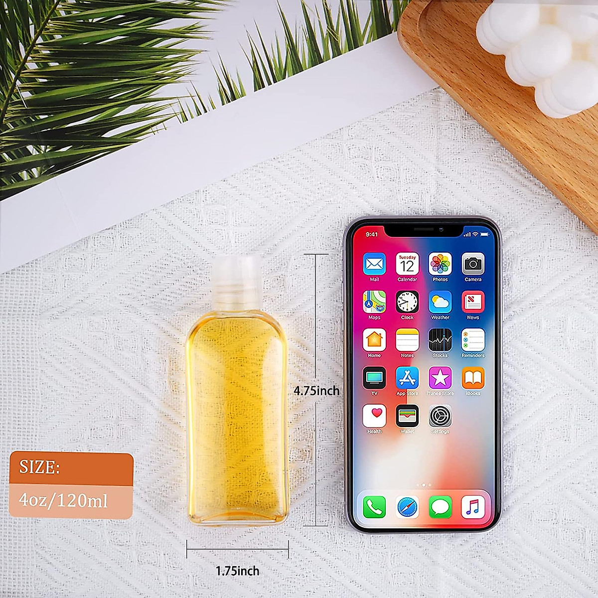 Kitchen GIMS Clear Plastic Empty Squeeze Bottles with Disc Top Caps 6 Pack 4 oz Travel Bottles TSA Approved Leak Proof Plastic Travel Bottles for Shampoo, Conditioner & Lotion