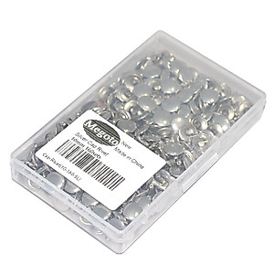 160sets Stainless Steel Leather Rivets Double Cap Rivet Tubular Metal Studs Repairs Decoration Craft Accessories for Leather Craft Clothes Shoes Bags Belts (10mm Silver)