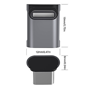 Jadebones Right Angle USB C Adapter (2-Pack), Up and Down 90 Degree Type C Male to Female 10Gbps PD 60W Fast Charge Connector for Steam Deck,Switch,Quest,MacBook,Laptop,Tablet,Phone (Grey)