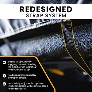 Gorla Gear Black Heavy Duty Kick Mats Back Seat Protector 2 Pack Car Seat Organizer Protection from Booster Seat Baby Toddler Kids Kicking Upgraded Bungee Hooks Universal Fit in Auto Trucks Vans SUV