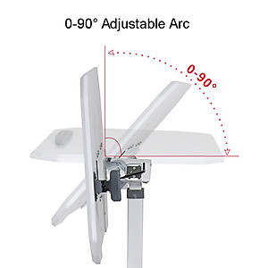 MObyat Lectern Podium Stand,Lectern Podium Stand,Mobile Lecture Podium Stand, Height and Angle Adjustable, Portable Presentation Concert Podium for Church and Classroom/White/Height 75/108cm