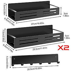 Yuchenfeng Magnetic Spice Racks for Refrigerator Fridge Magnetic Spice Shelves Refrigerator Side Organizers (3 Magnetic Spice Racks + 1 Magnetic Hook)…