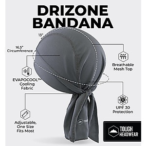 Cooling Helmet Liners - Do Rag Skull Caps for Men - Cooling Head Wraps, Hard Hat Liner - Motorcycle Pirate Bandana