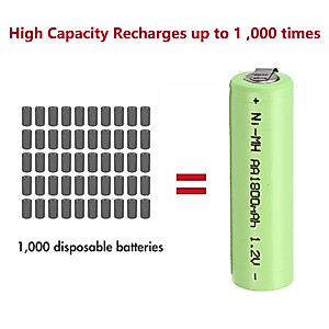 Windmax 5 x NiMH 1.2v AA 1800 mAh Electric Shaver Rechargeable Battery With Solder Tabs