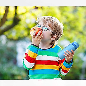 GrandTies Kids Insulated Water Bottle- 12oz Lightweight Stainless Steel Vacuum Insulate Bottle for Kids- Double Walled Thermal Bottle, Metal Canteen Keep Children Favorite Beverages Hot or Cold (Blue)