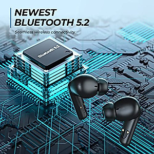 Wireless Earbuds Active Noise Cancelling, NyPots A8 ANC Bluetooth Earbuds Wireless Charging, Transparent Mode Headphones, IPX8 Waterproof Earphone, 32H Playtime Headset
