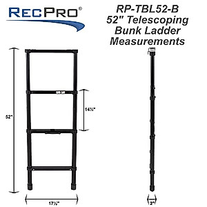 RecPro RV Telescoping Bunk Ladder 52" | Mounting Brackets Included | Made in USA