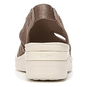 BZees Womens Daytona Slip-on Wedge Sandal, Morel Chevron, 7 Wide US