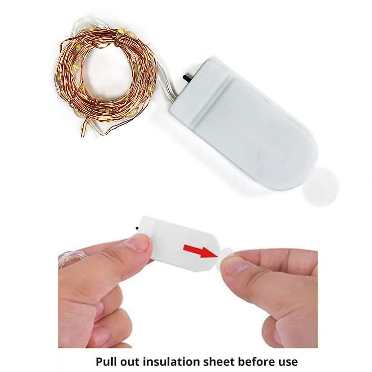 ejoyce 5 Pack LED Battery Operated Fairy Lights for DIY, Party Lights, LED Mason Jar Wedding Deco Light, Home Decor, EJ-2050 (Warm White/Copper Wire)