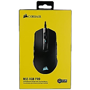 Corsair M55 RGB PRO Multi-Grip Gamer Mouse with Ambidextrous Design Black - CH-9308011-NA