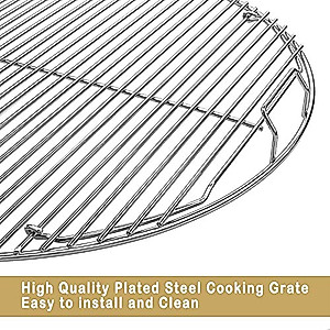 Uniflasy 7436 Upper Cooking Grate, 85041 Lower Grate, 63014 Charcoal Grate for Weber Charcoal Grill 22 Inch Smokey Mountain Cooker, 22" Charcoal Smoker Parts, 2 Cooking Grate and 1 Charcoal Grate