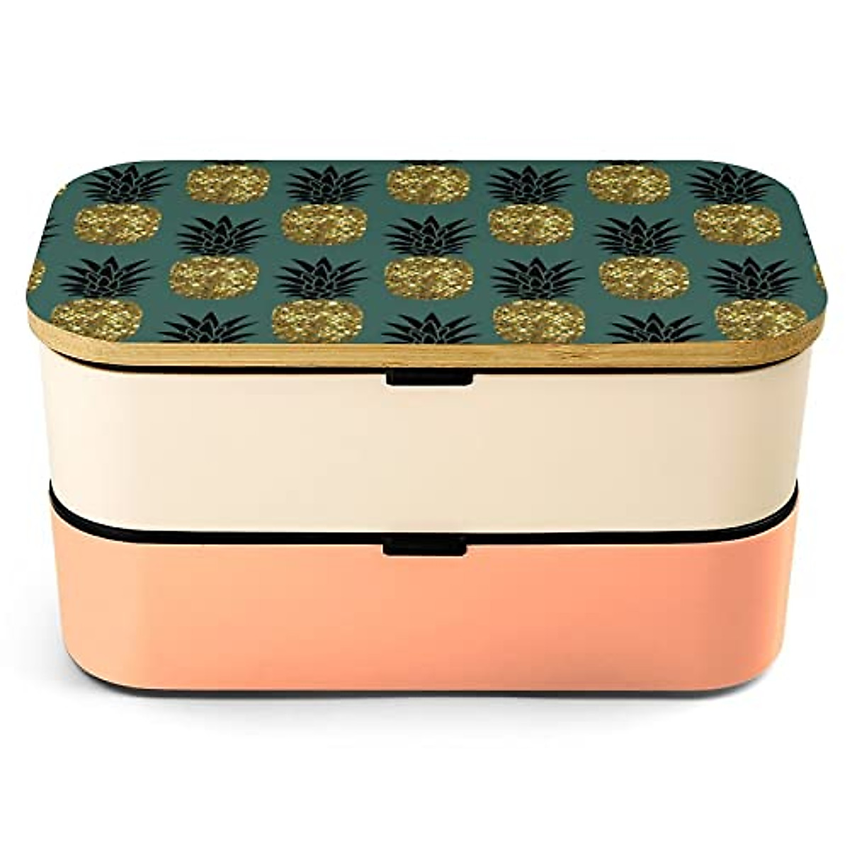 Pineapples Bento Lunch Box Leak-Proof Bento Box Food Containers with 2 Compartments for Offce Work Picnic Yellow-Style