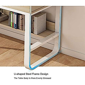 TOPYL Computer Desk Modern Sturdy Office Desk,Dressing Table,Desk with 2 Drawers,Writing Desk Workstation,Home Office Study Desk