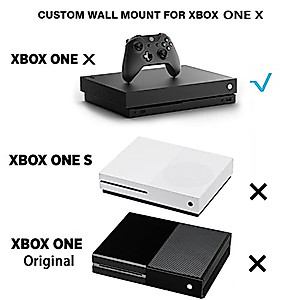 Monzlteck Wall Mount for Xbox One X (Not Fit for One Original)，All Metal Vertical Hanging On Wall with Power Botton Left/Right,Wall Shelf Bracket for X1X