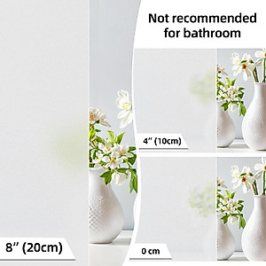 Qualsen Window Privacy Film Frosted Glass Window Film Static Cling Privacy Film for Glass Windows UV Bolocking Non Adhesive Window Film for Office Home Living Room Bedroom 17.4x78.7inch(44.3x200cm)
