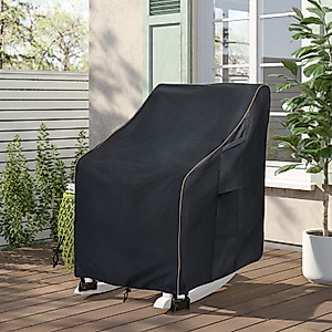 LSongSKY Outdoor Swivel Lounge Chair Cover 2 Pack,Waterproof Heavy Duty Patio Rocking Chair Covers for Outdoor Furniture,(30 W x 34 D x 38.5 H inches),Black