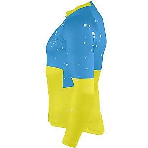Ukraine Flag Men's Cycling Jersey Long Sleeve Bike Jacket Biking Bicycle Jersey Shirt