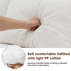 BAMOOLI 109'' Modular Sectional Couch, Modern L-Shape Sectional Sofa with Chaise Lounge, Comfy Chenille Fabric Corner Sofa Couch, Upholstered 5 Seater Couch for Living Room, Bedroom, Apartment, White