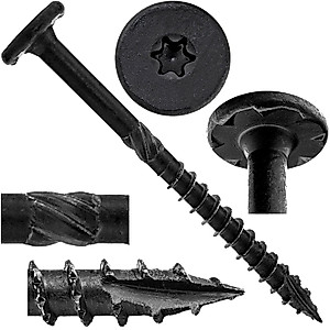 15x3-1/2" Black Wafer Head Structural Lag Screws. Used for Log Construction, Timber Framing, Laminated Beams and Pole Barns Among Other Uses. T-30 Torx/Star Drive (~50 Count)