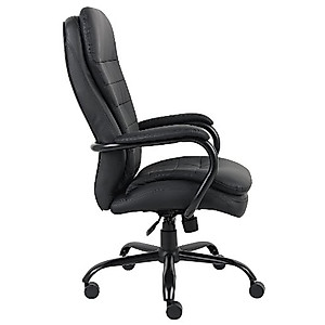 Boss Office Products Heavy Duty Double Plush CaressoftPlus Chair-400 Lbs, Black