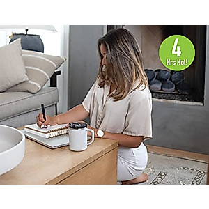 REDUCE Travel Coffee Mug, 18 oz - Insulated Mug for Hot Tea, Coffee and Other Hot Drinks - With Flo-Motion Lid and Handle - Single-Serve and Cupholder Friendly - Stone