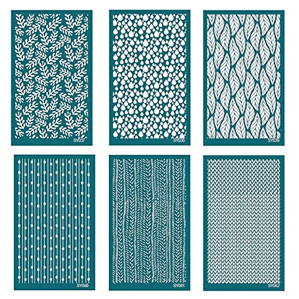 6Pcs Polymer Clay Silk Screen - Silk Screen Stencils for Polymer Clay - Reusable Silkscreen Print Kit Printing on Clay Jewelry Clay Earrings Silkscreen Stencil for Polymer Clay Earrings Jewelry