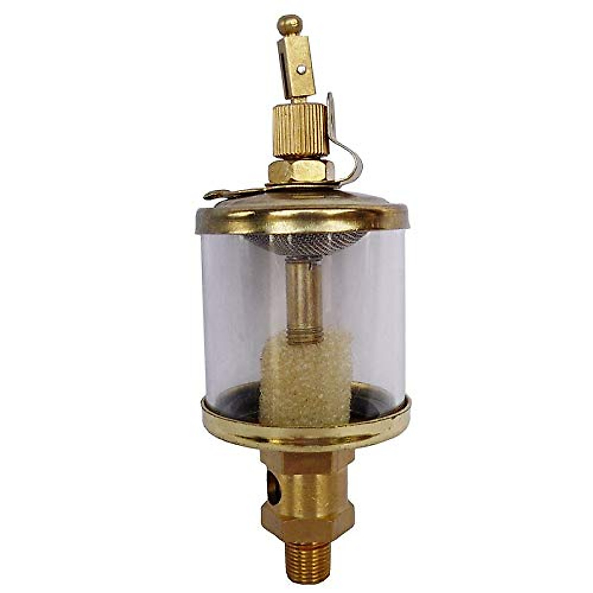 KATSUSO 1/4" BSP Male Thread Copper Plating Sight Glass Gravity Drip Feed Oiler Lubricator - 50ml (1 Count, 44g) - Prevent Corrosion