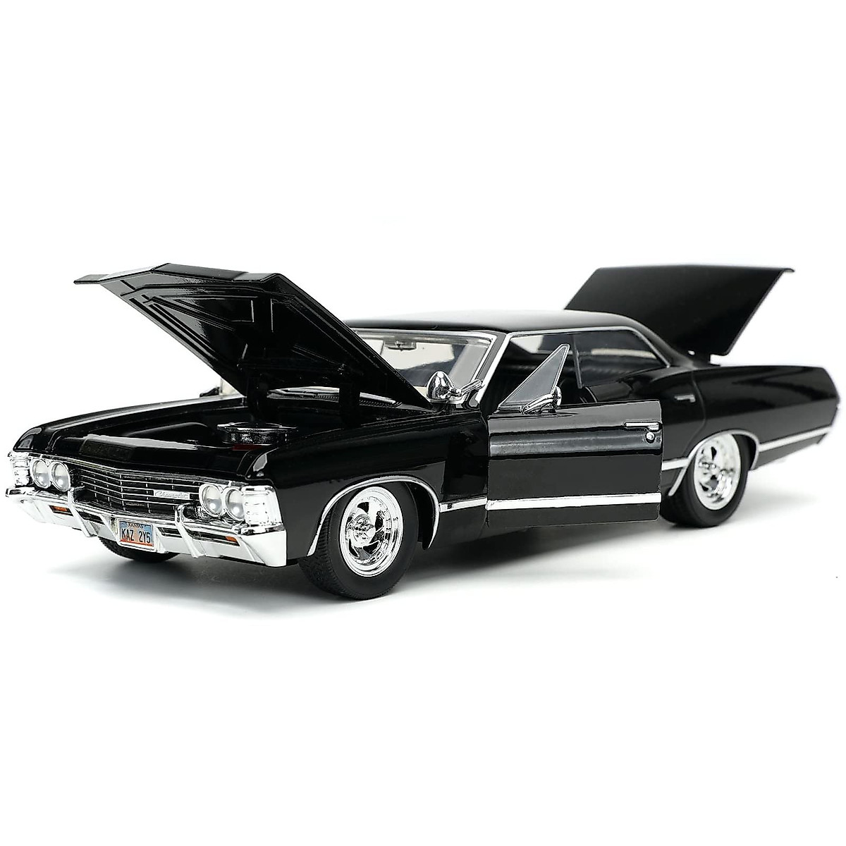 1967 Chevy Impala SS Sport Sedan Black & Dean Winchester Diecast Figurine Supernatural (2005-2020) TV Series 1/24 Diecast Model Car by Jada 32250