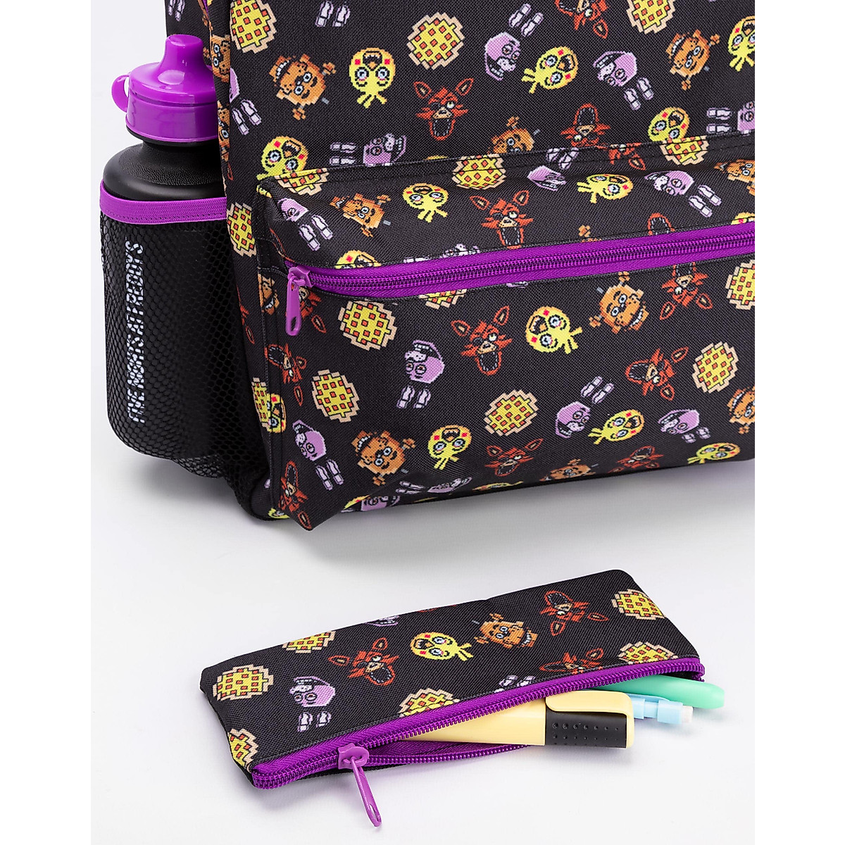 Five Nights at Freddy's Backpack Set Kids 4 Piece Lunch Box Water Bottle Pencil Case