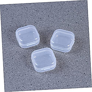 CLISPEED Transparent Plastic Box 192 pcs Plastic Containers Beads Display Bead Hinged Case Storage Lids Multipurpose Jewelry Square Clear Rectangular with S Beads Storage Containers Box