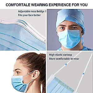100 Pack Made in USA Disposable Face Masks- Medical Grade 3 Ply Protection Face Mask for Adults - Comfortable,Soft, Breathable