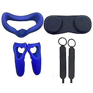Oculus Quest six-Piece Silicone mask Handle with dust Cover (Black)