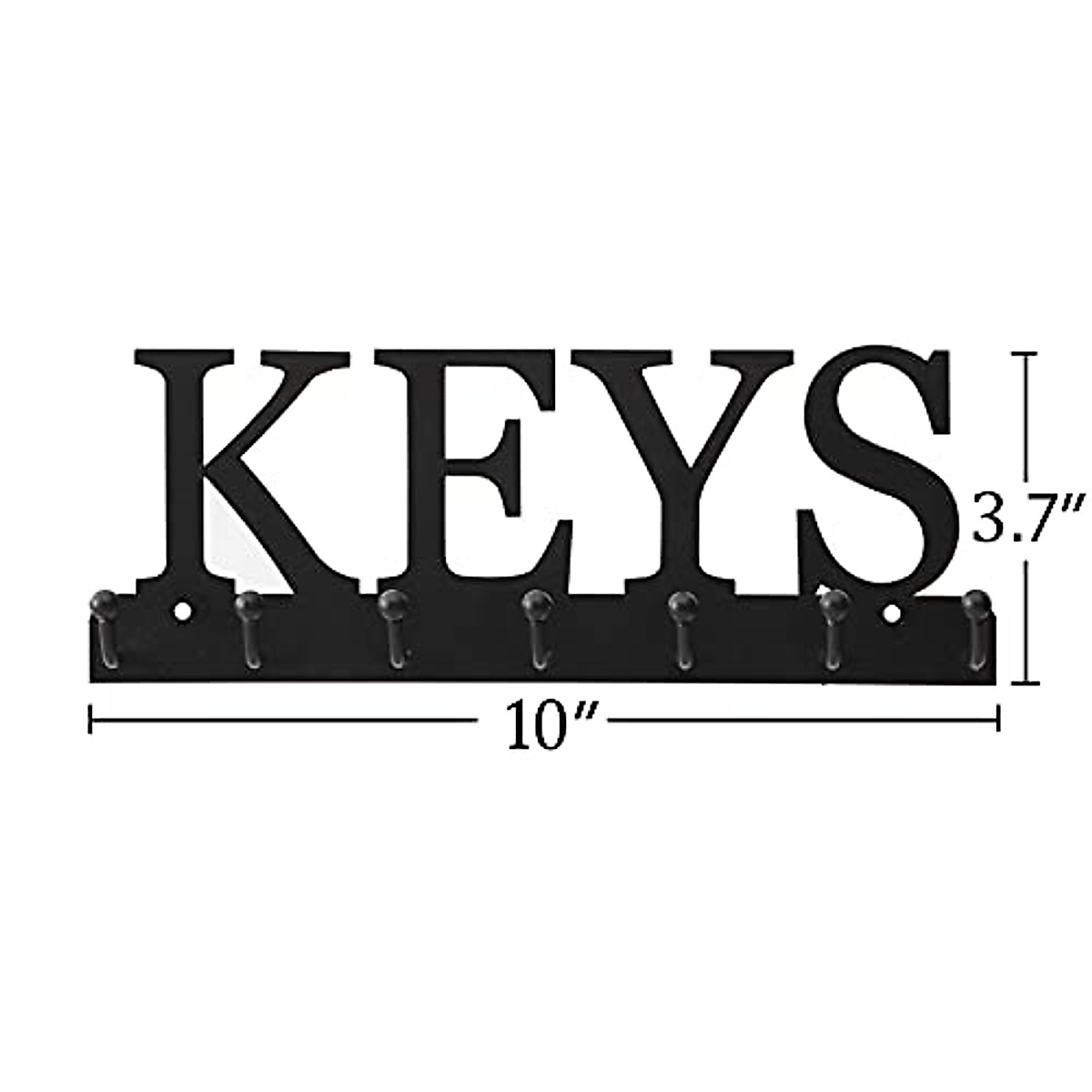 Key Holder Wall Mounted Key Hooks for Wall Decorative with 7 Hooks Black Metal Key Organizer Rack Hanger for Entryway, Front Door, Hallway, Office 10X3.7 inches