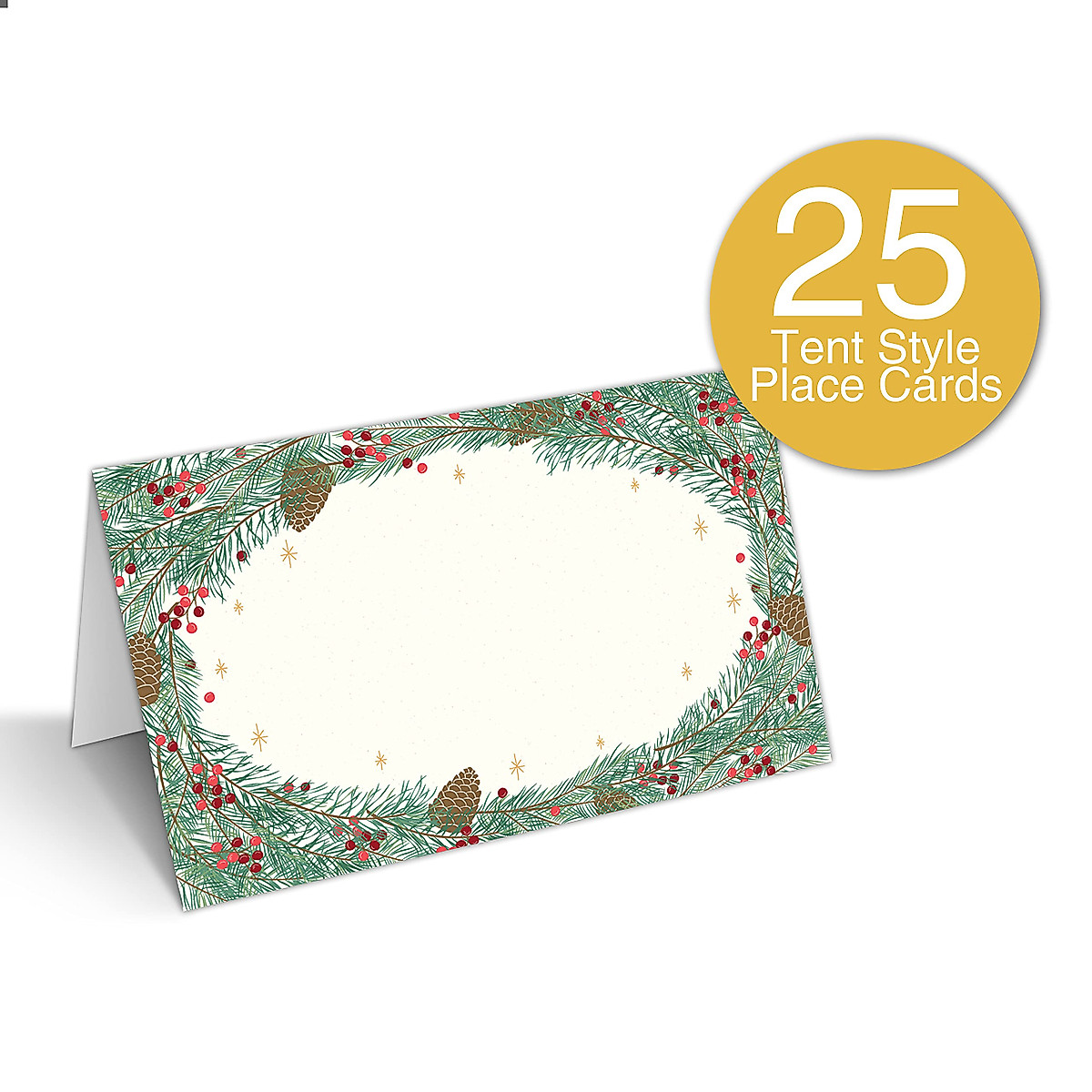 Christmas Table Place Cards, Name Cards, Christmas Place Cards, Food Labels For Christmas, New Year Party, Table Setting, Blank Food Tent Labels, Banquet Table Cards, Buffet Food Label, 25 Pack（C04）