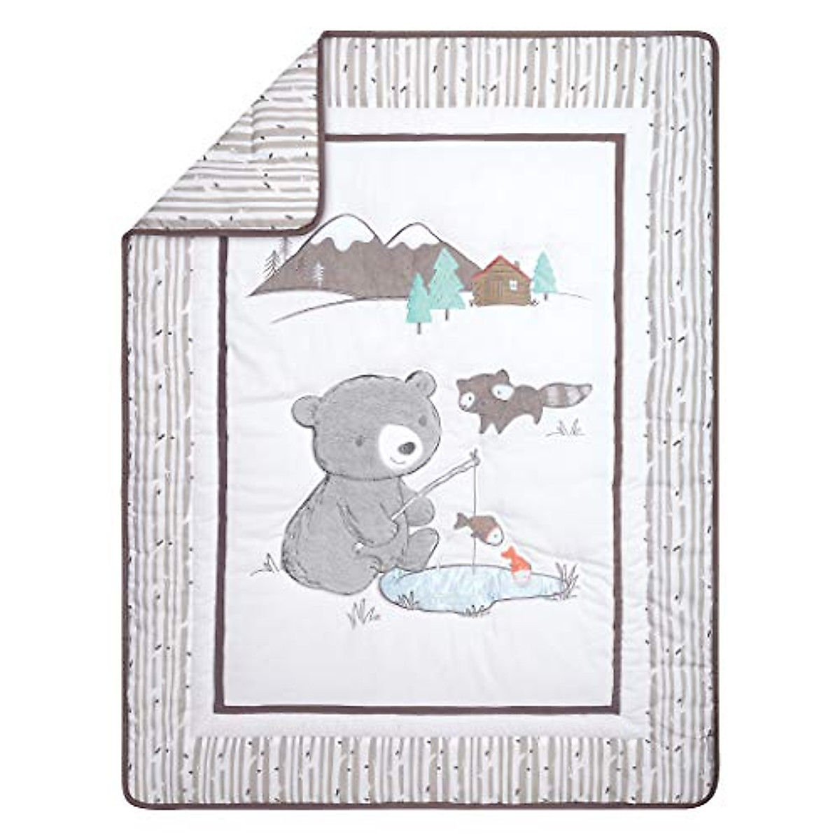 Trend Lab Gone Fishing 3 Piece Crib Bedding Set, Gender-Neutral Color Palette, Includes Quilt, Fitted Crib Sheet and Skirt