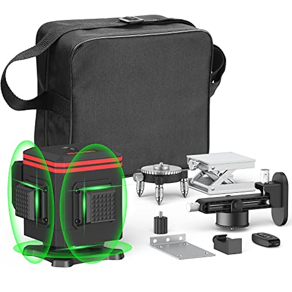 seesii 12 lines Laser Level Self Leveling 3x360° 3D 150FT Green Cross Line Laser Level with pulse mode for Construction/DIY Picture Hanging Remote Controller Rechargeable battery Magnetic Stand