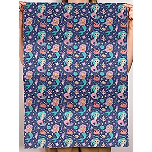 CENTRAL 23 Mermaid Wrapping Paper - 6 Gift Wrap Sheets For Girls - Underwater Creatures - Baby Girl Wrapping Paper - Recyclable