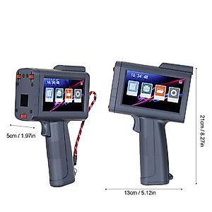 Marhynchus Portable Handheld Inkjet Printer 4.3in Color HD LED Touchscreen 600dpi 12.7mm Kit with Cartridge for Text 2D Code Bar Code (US Plug 100-240V)