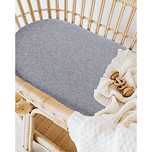 Mecc ecoh 2 Packs 100% Organic Cotton Bassinet Sheet, GOTS Certified, 100% Breathable Bassinet Cover, Comfort Snug Fitted, Fits Most Bassinet Mattress for Baby's (Dark Gray & Sea Green)