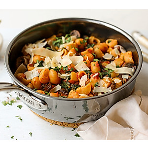 Hestan - NanoBond Collection - Titanium Stainless Steel 3.5-Quart All-In-One Pan with Lid - Toxin, PFAS, & Chemical Free Clean Cookware, Induction Cooktop Compatible